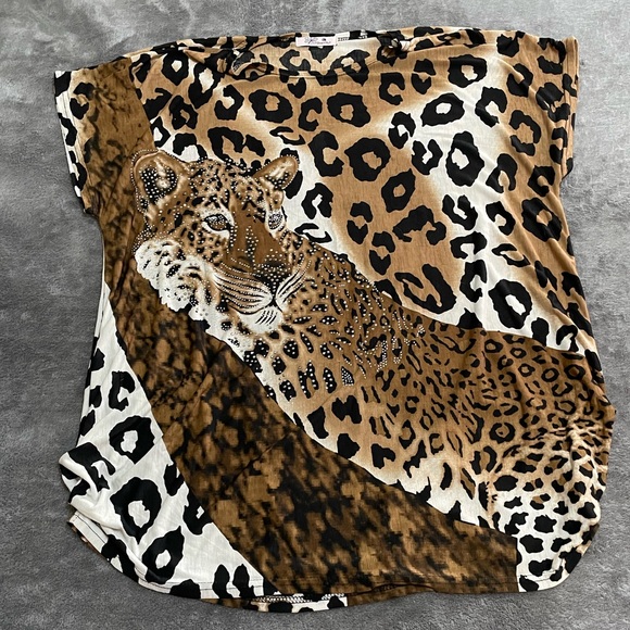 Blossom by P | Tops | Vintage Style Leopard Animal Print Blouse | Poshmark